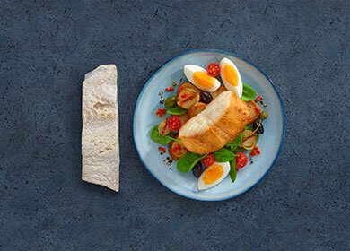 Norwegian clipfish with egg and spinach | Seafood from Norway