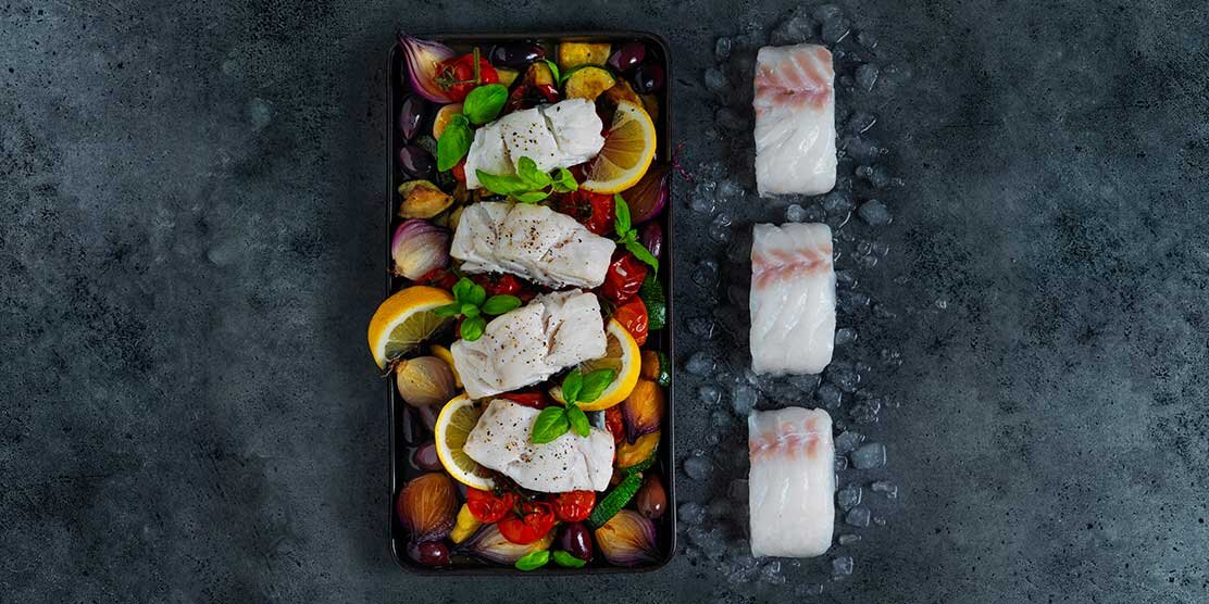 Baked Norwegian cod with vegetables | Seafood from Norway